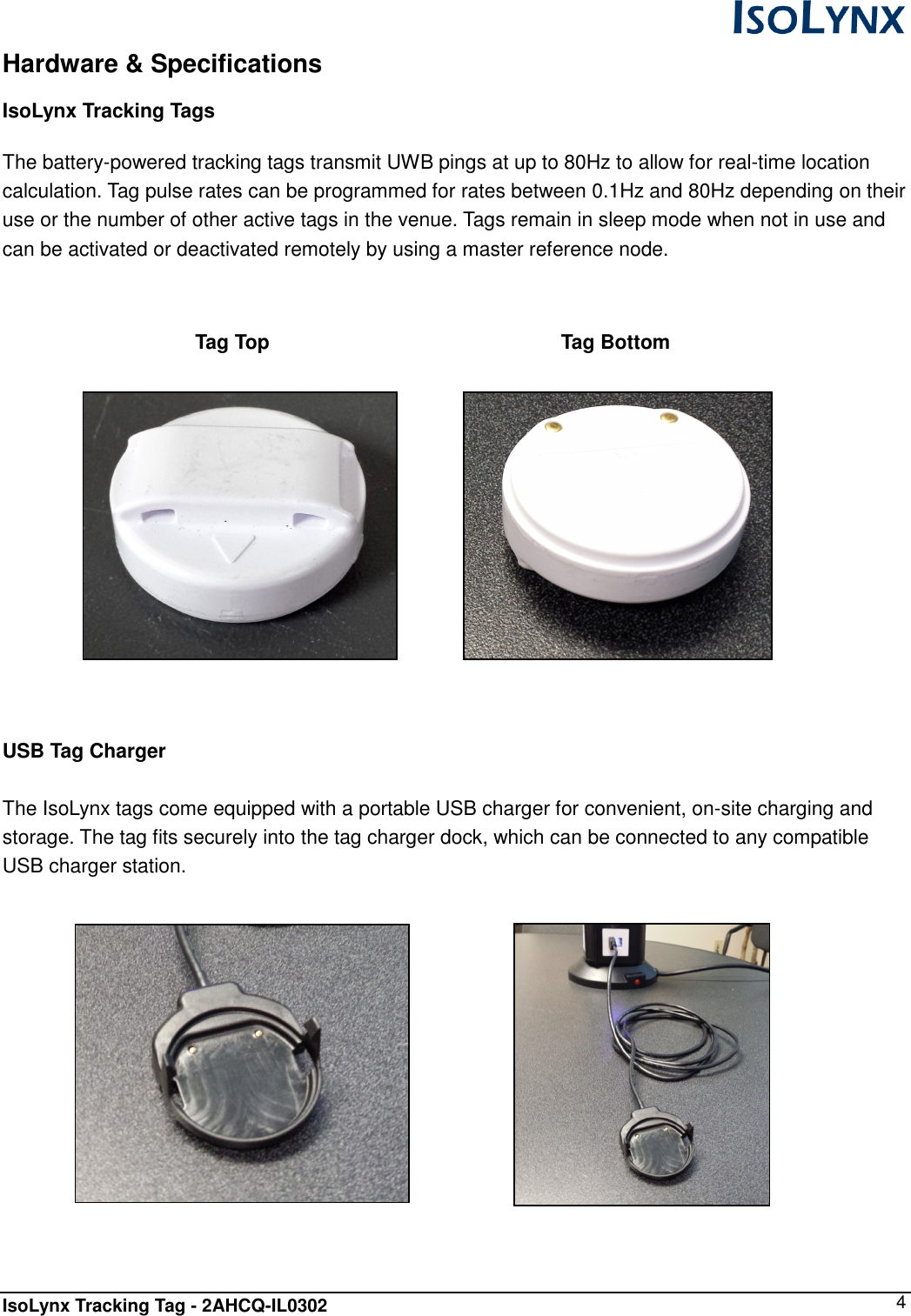 IsoLynx IL0302 UWB Tracking Tag User Manual 2AHCQ IL0302 Manual