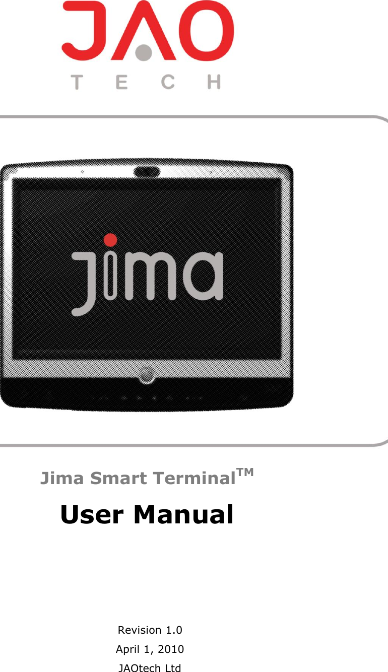 JAOtech JAO-JIMA-1 Panel PC User Manual manual