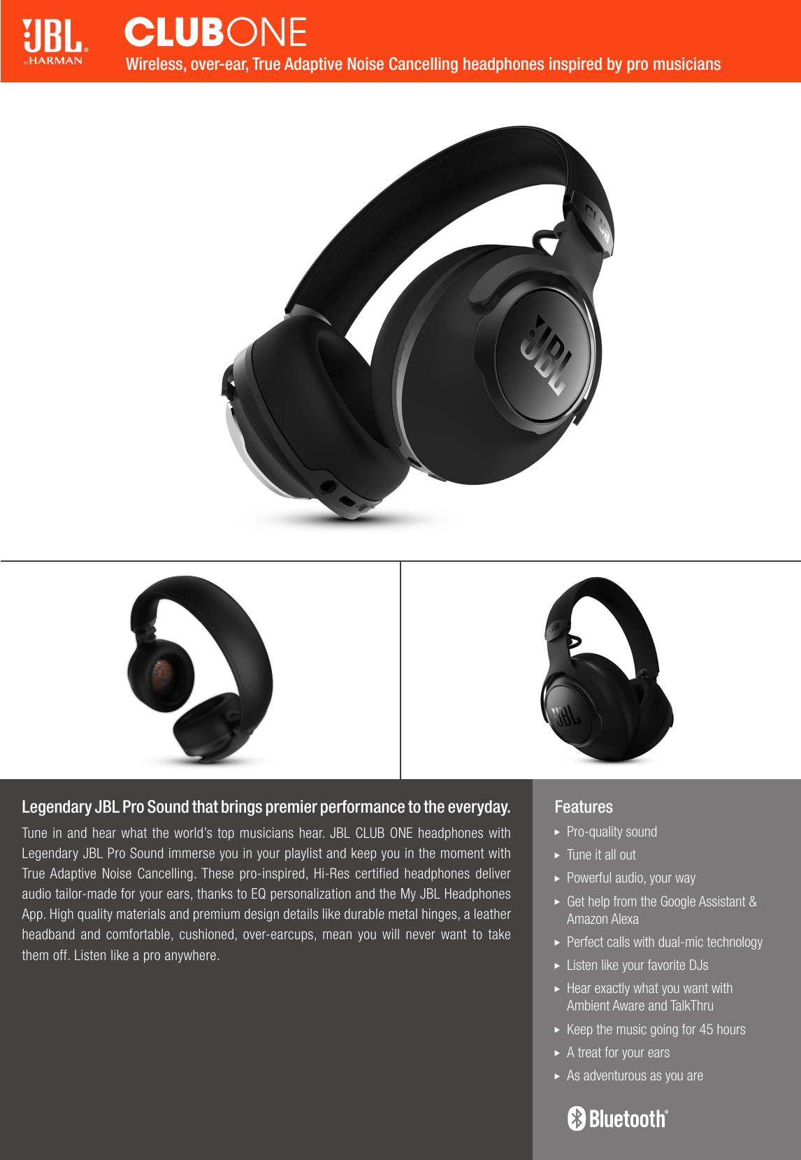 JBL Club One Spec Sheet English