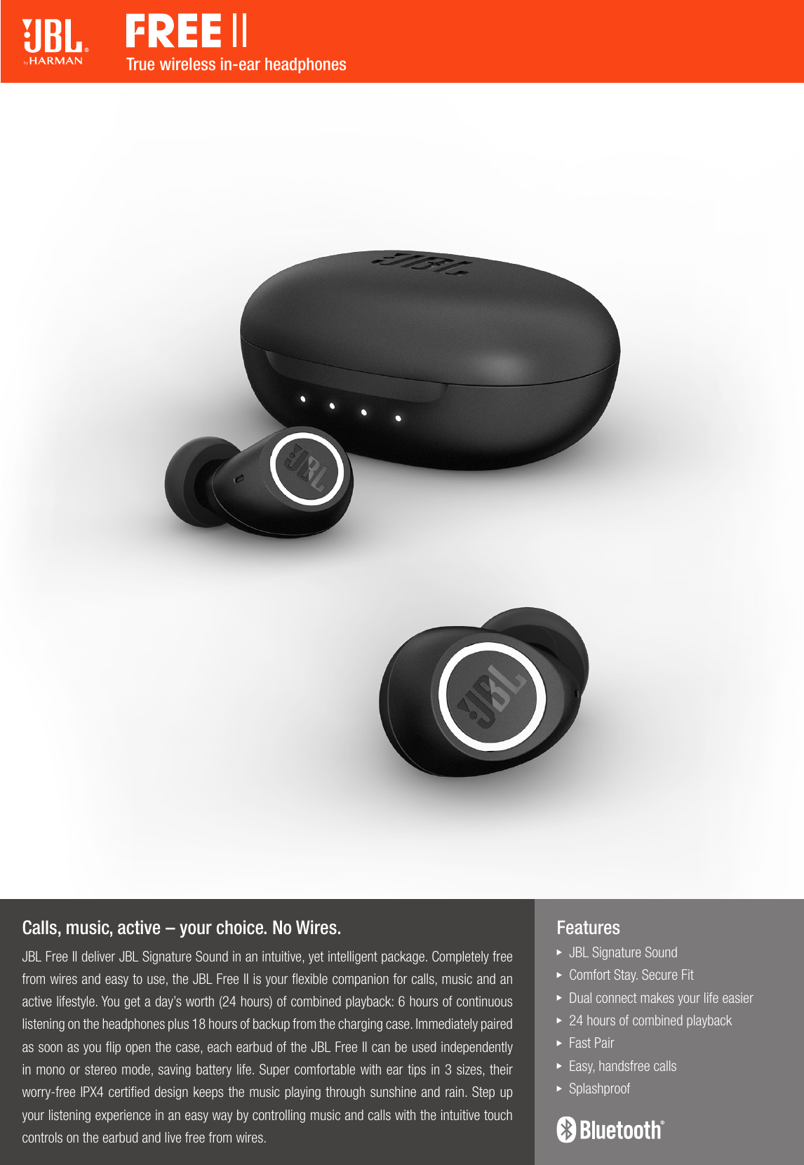 JBL Free II Spec Sheet English