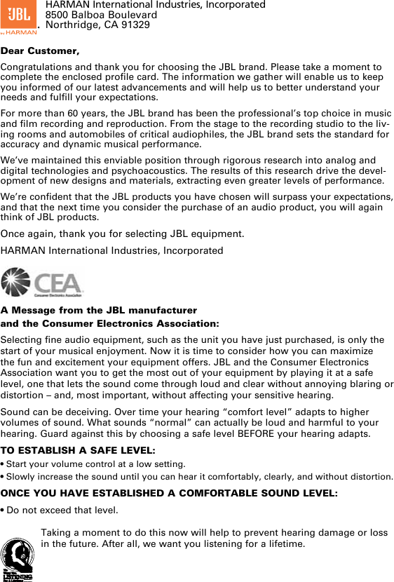 JBL LS Series In Ceiling 5 Yr