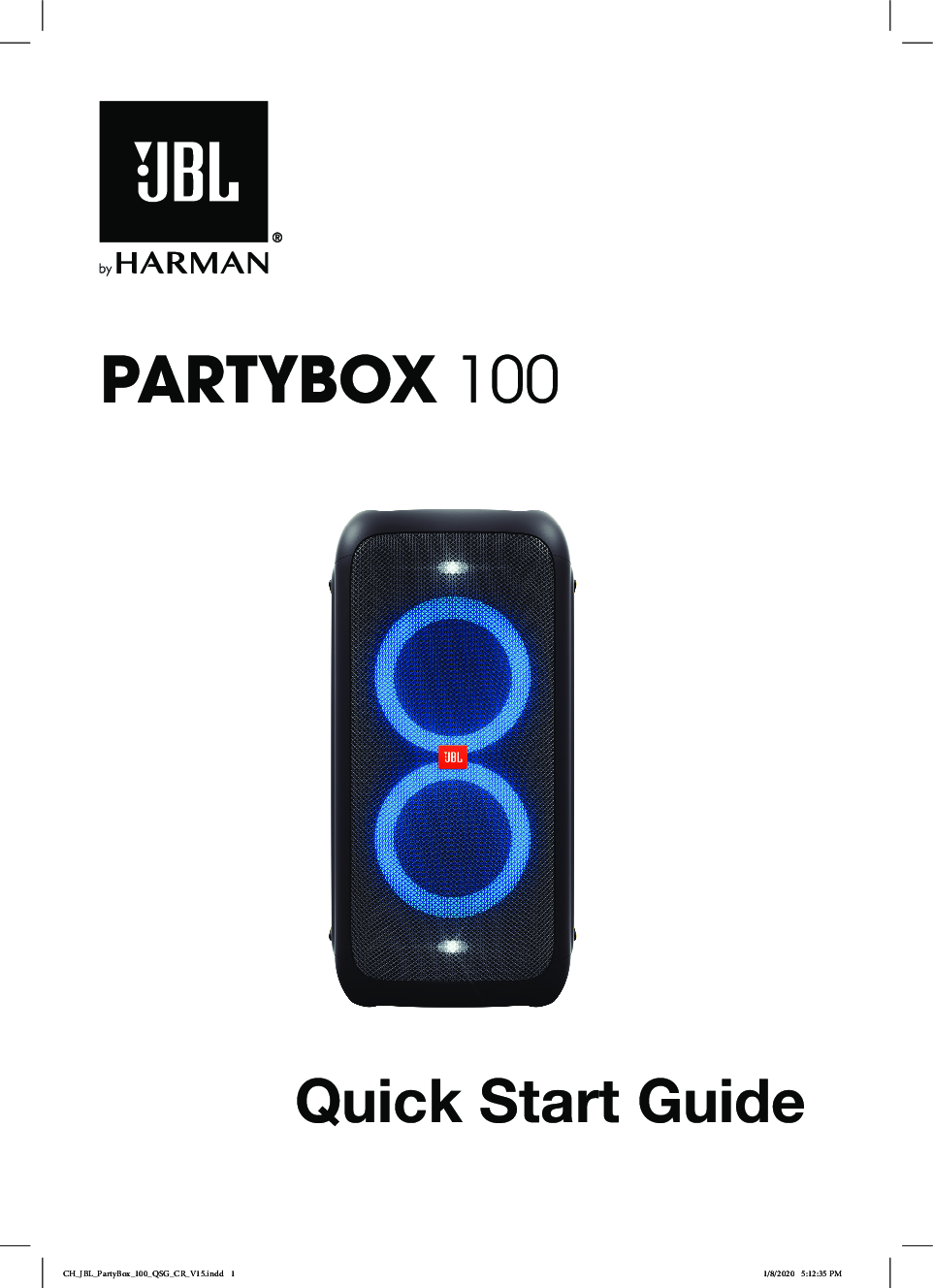 JBL Party Box 100 QSG Multilingual