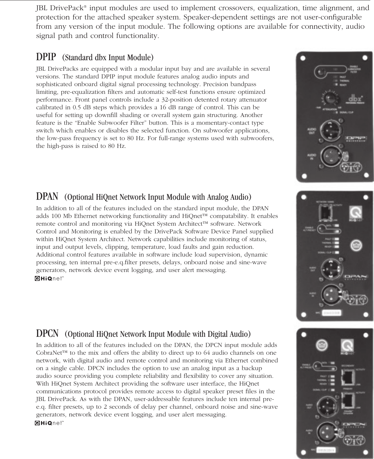 JBL VT4887ADP Spec Sheet