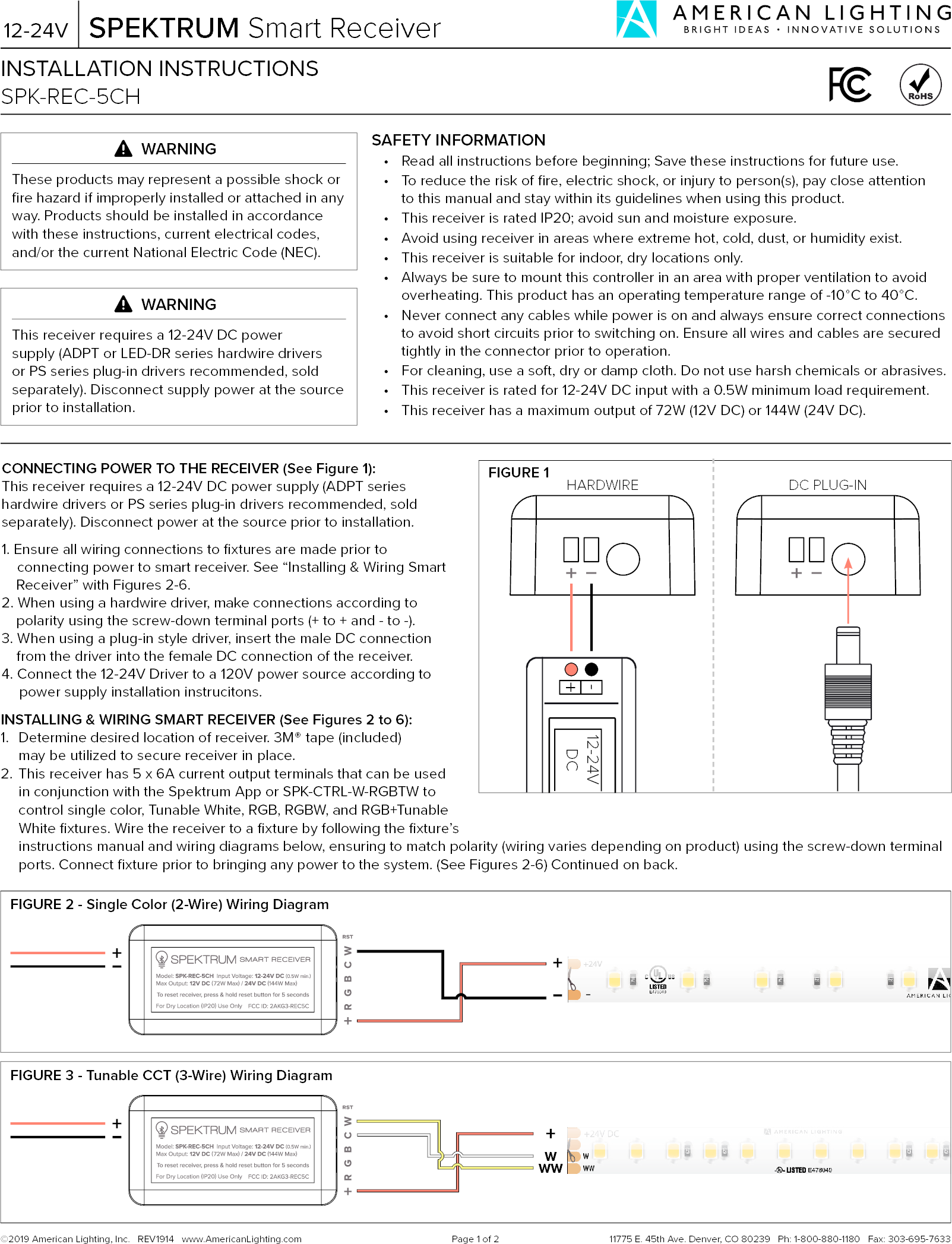 JBT Smart Lighting REC5C SMART RECEIVER User Manual