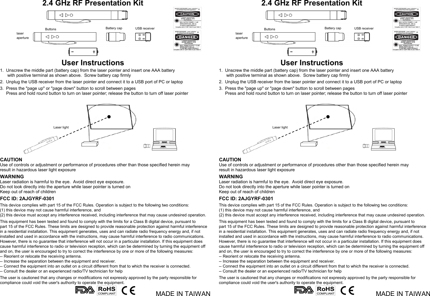 JEN JANG RF-0301 2.4GHz RF Presenter with Red laser pointer Discussion ...