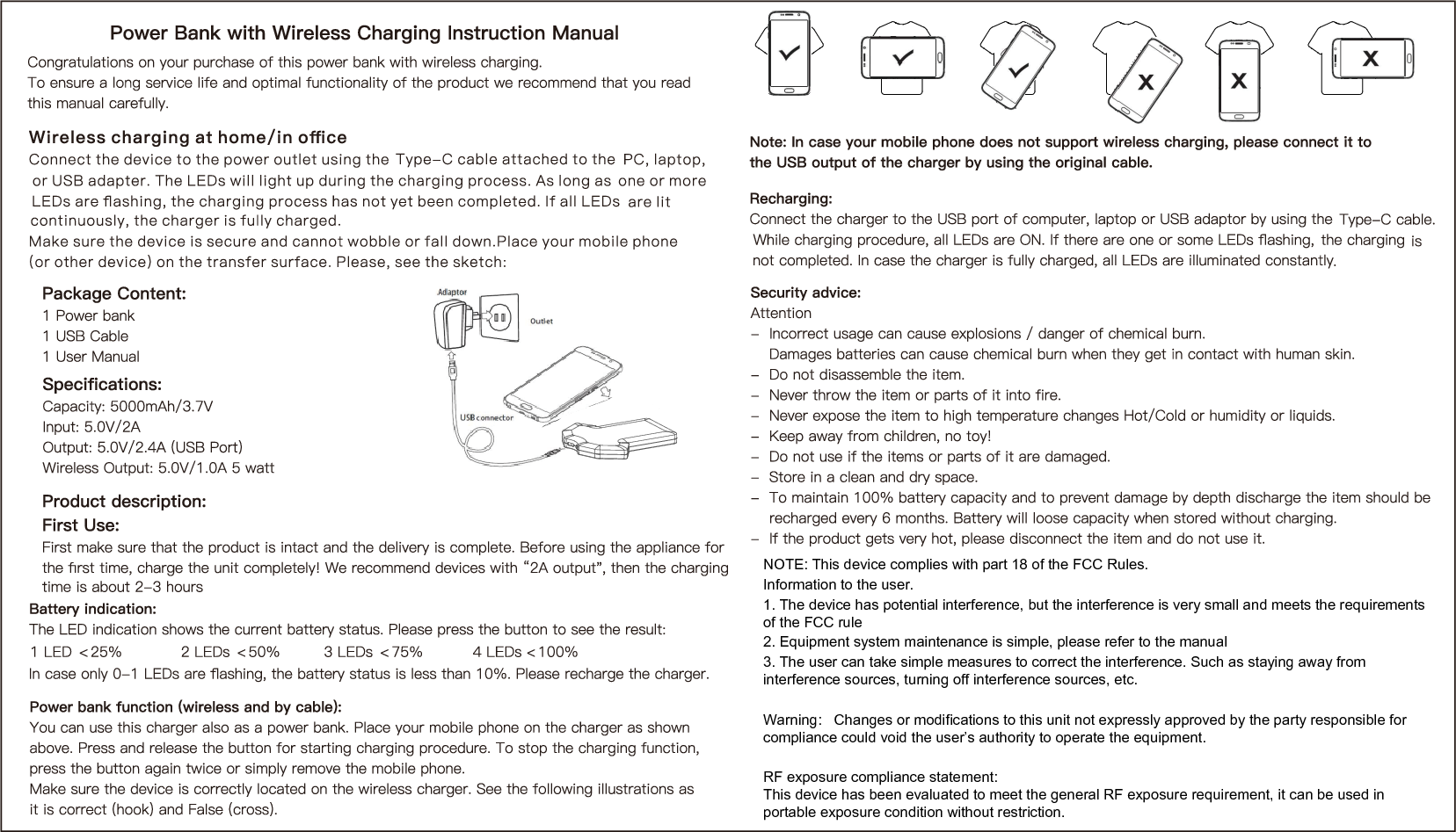 JMTek PBWS10 Wireless Power Bank User Manual PBW500