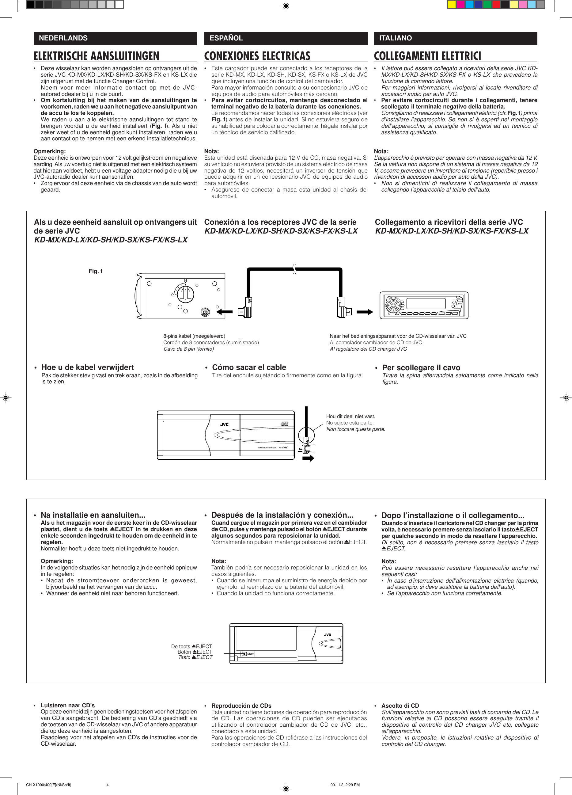 JVC CH X1000 X1000/400[E](Nl/Sp/It) User Manual LVT0580 003A