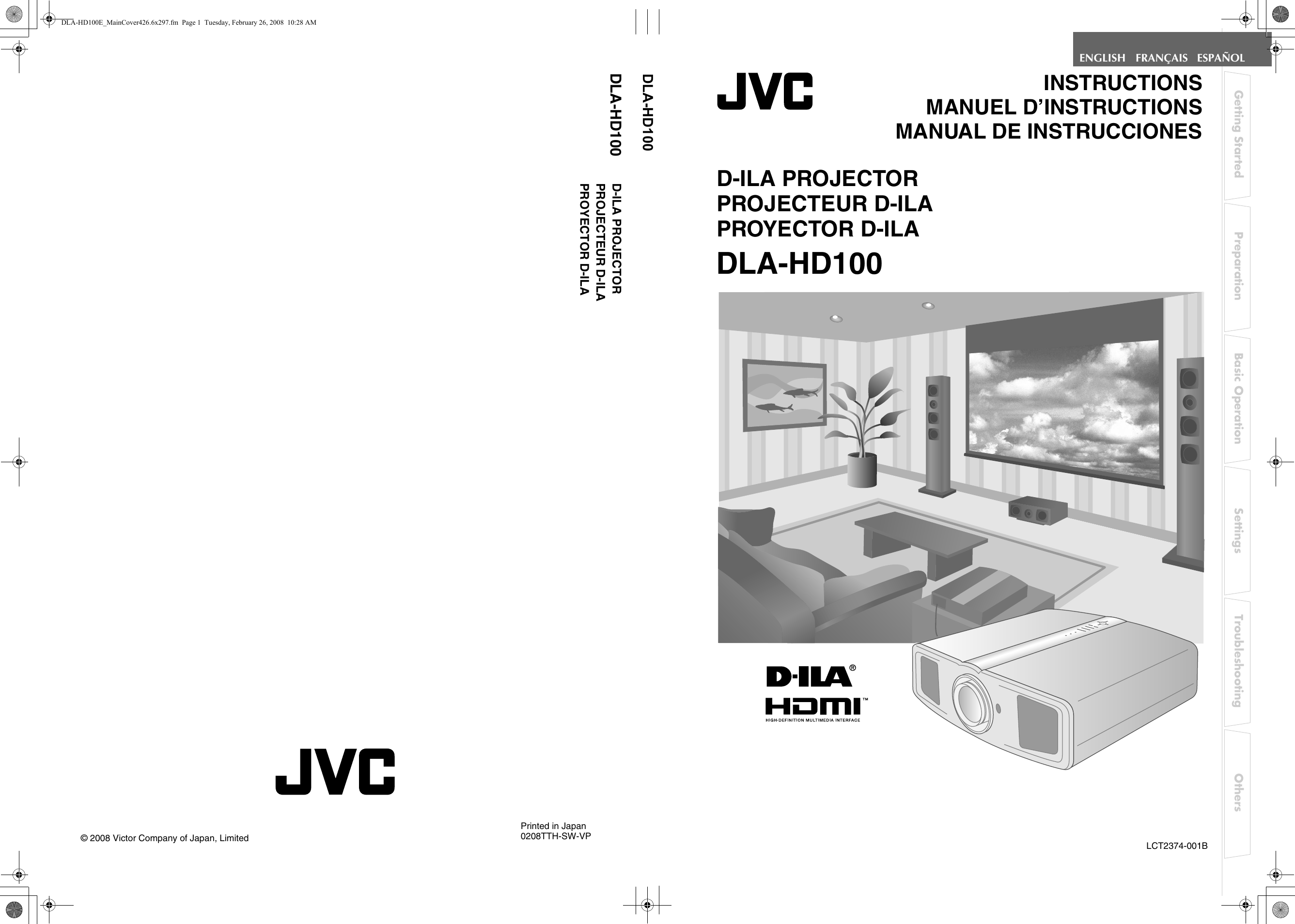 JVC DLA HD100 User Manual LCT2374 001B