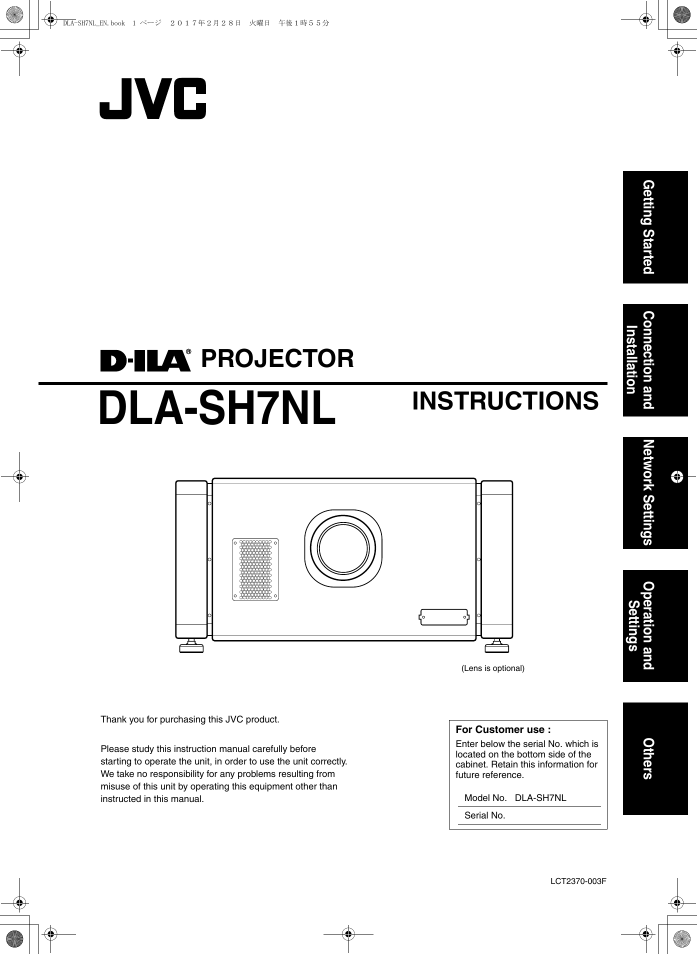 JVC DLA SH7NLG SH7NL User Manual LCT2370 003F