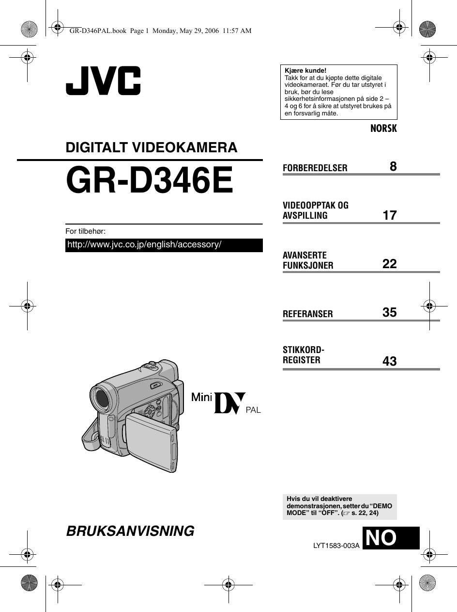 JVC GR D346EY LYT1583 003A User Manual NO