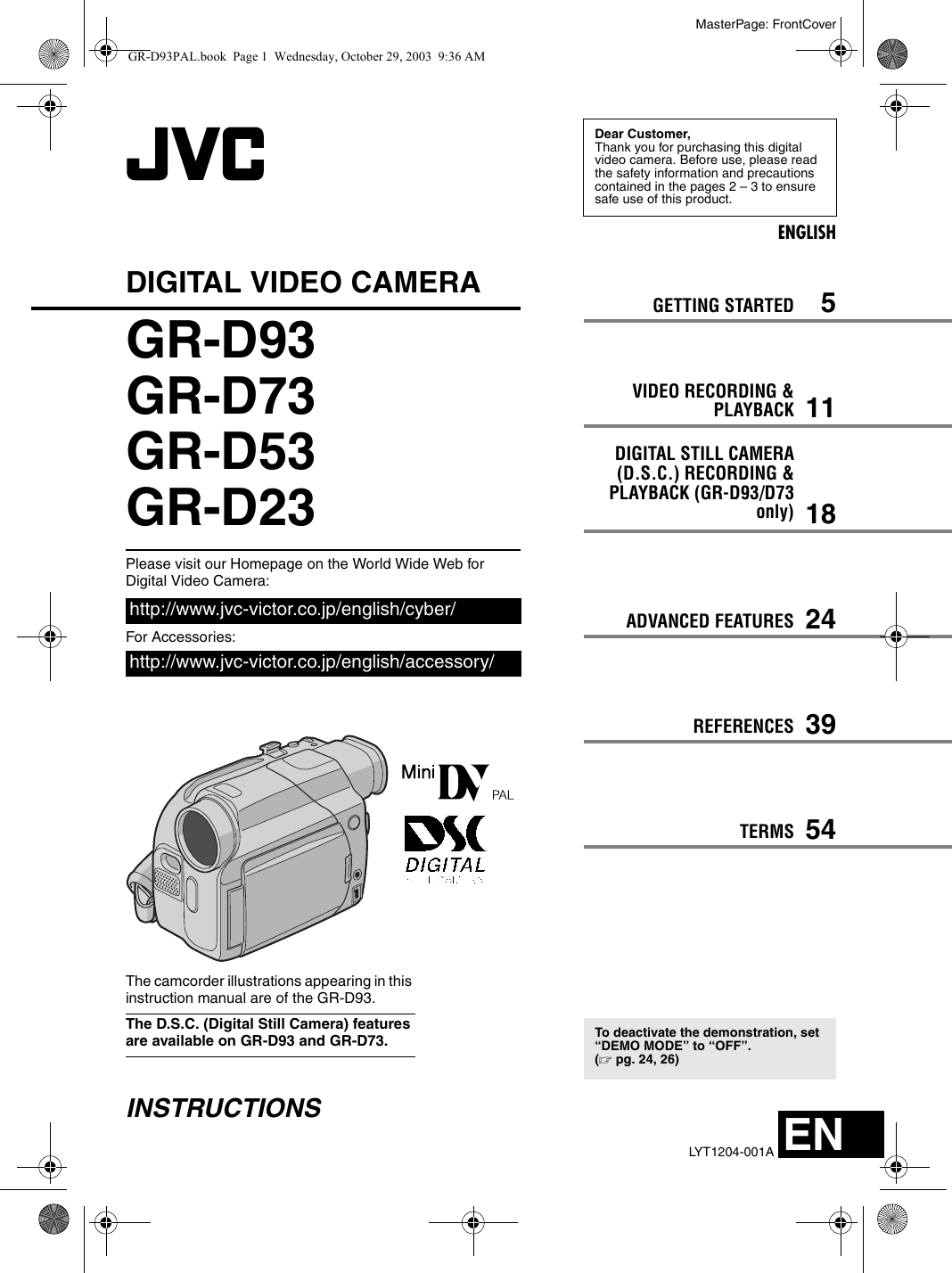 JVC GR D93E D93/73/53/23E User Manual LYT1204 001A