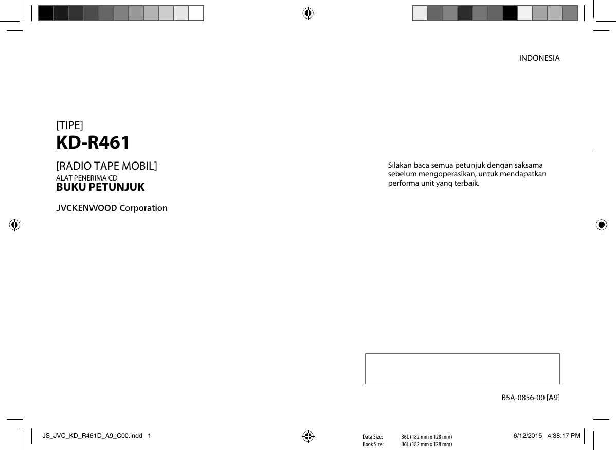 JVC KD R461DA9 KD_R461_A9 User Manual Instruction B5A 0856 00