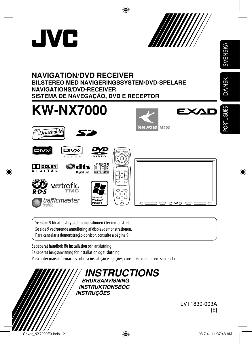 JVC KW NX7000E NX7000 INSTRUCTIONS User Manual LVT1839 003A