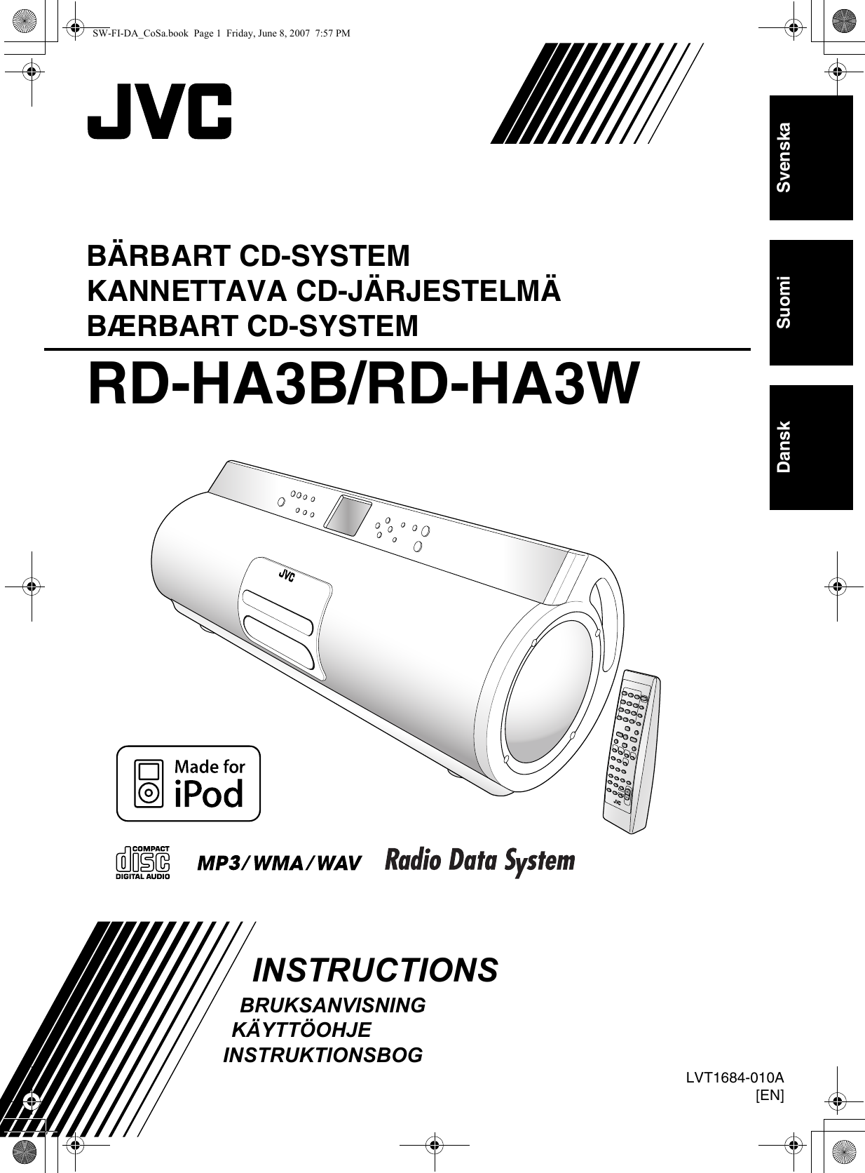 JVC RD HA3BEN HA3[EN](SW,FI,DA) User Manual HA3BEN, HA3WEN LVT1684 010A