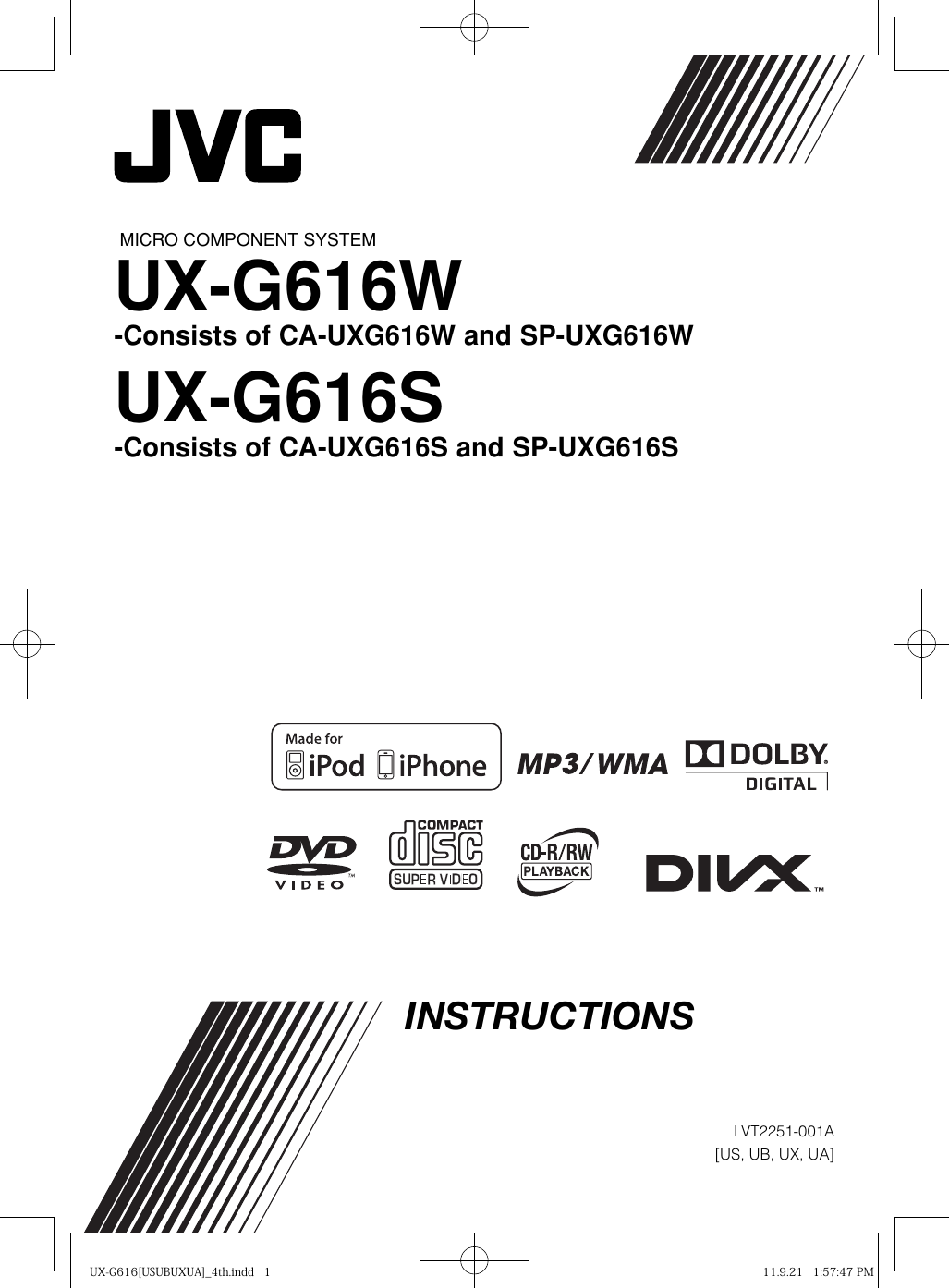 JVC UX G616WUB G616[USUBUXUA] User Manual LVT2251 001A