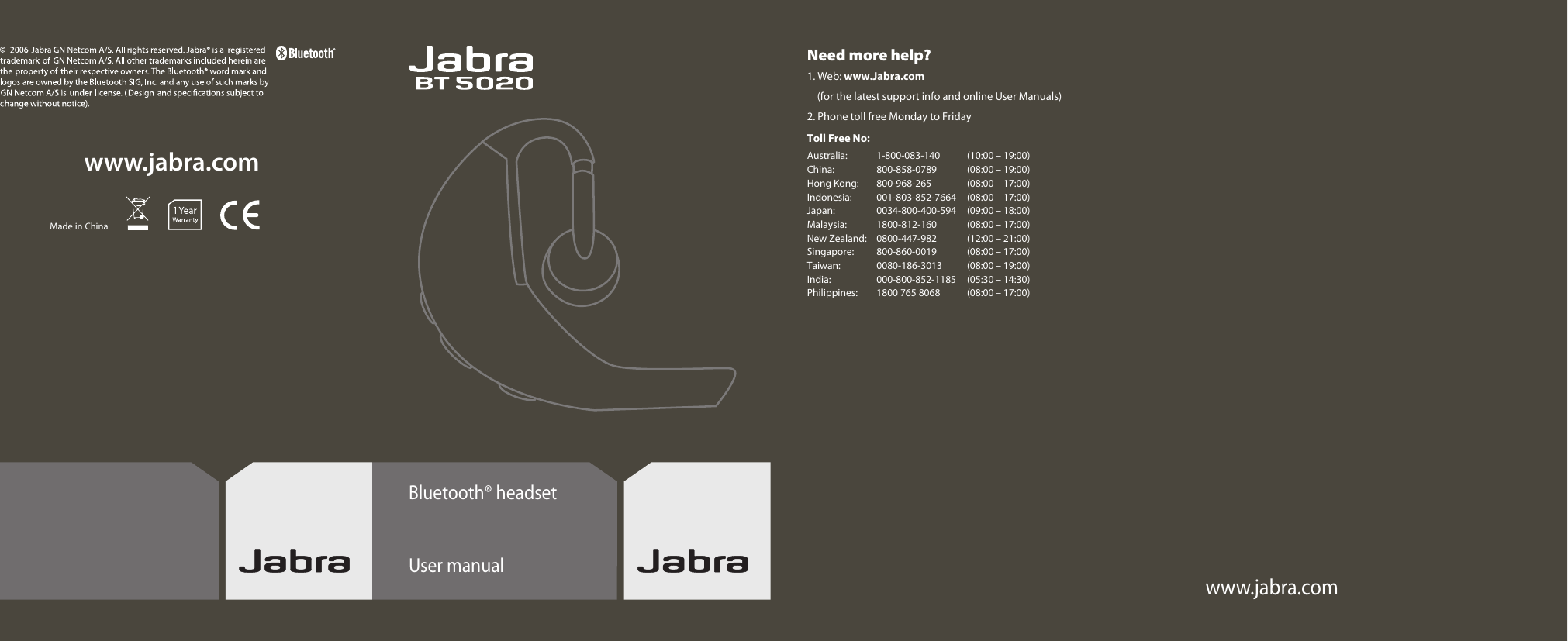 Jabra Multiuse Headset Bt5020 Users Manual