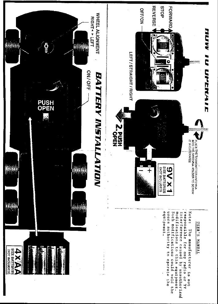 Jada Toys 36001 R/C Big Rigs User Manual users manual