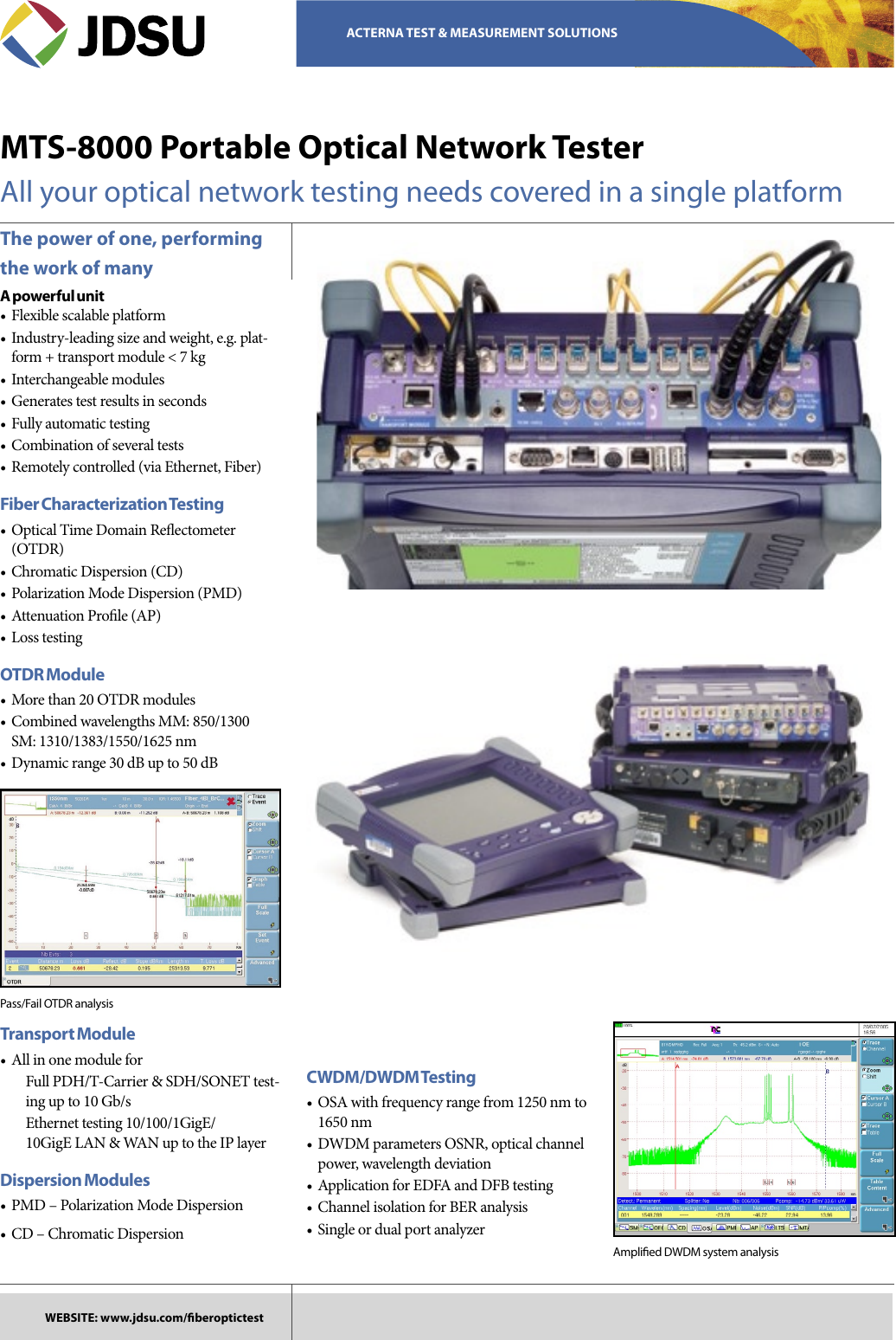 Jds Uniphase Portable Optical Network er Mts 8000 Users Manual 8000 ...