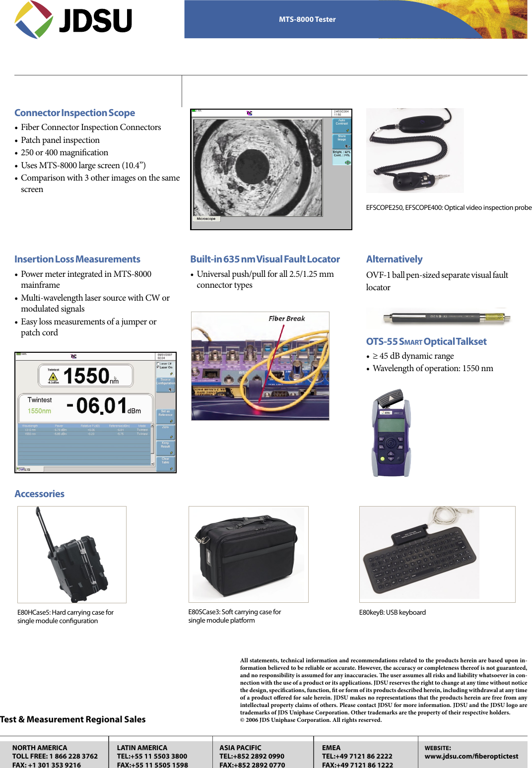 Jds Uniphase Portable Optical Network er Mts 8000 Users Manual 8000 ...
