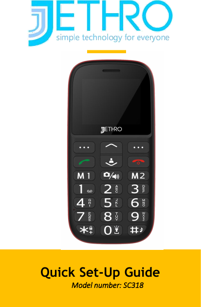 Jethro SC318 Jethro 3G Senior Cell Phone User Manual