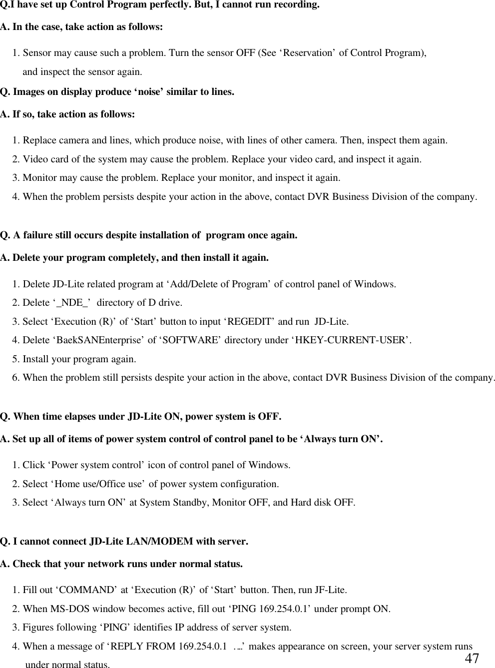 Joongang Telecom JD-LITE DVRs Card User Manual Manual English 2