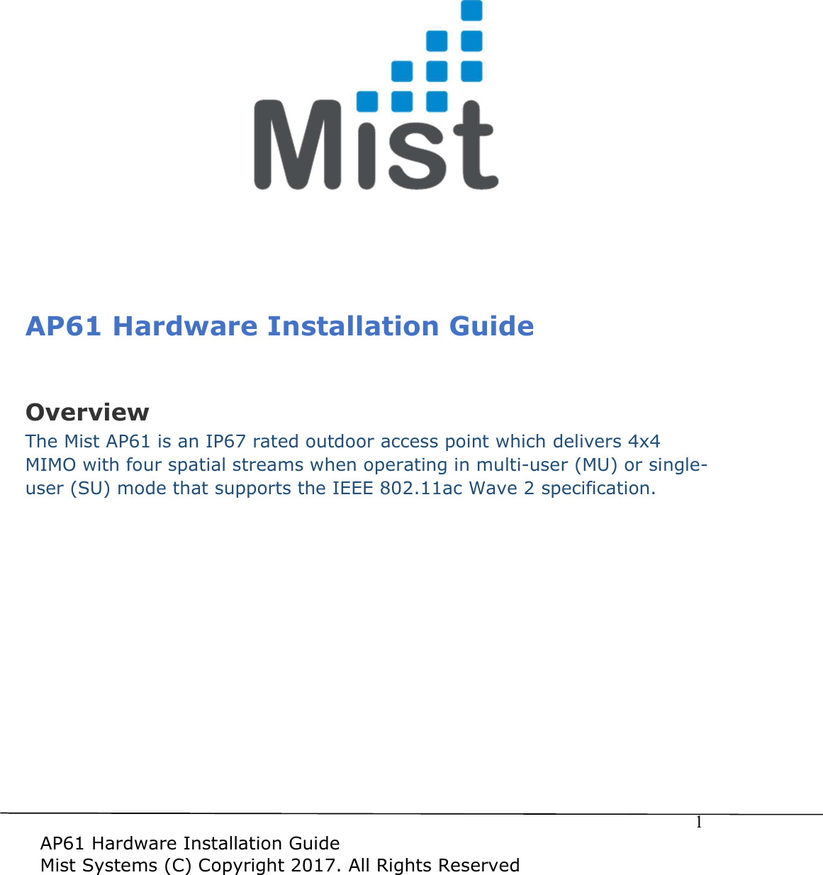 Juniper Networks AP61 Premium Outdoor Wi-Fi & BLE Array AP User Manual ...