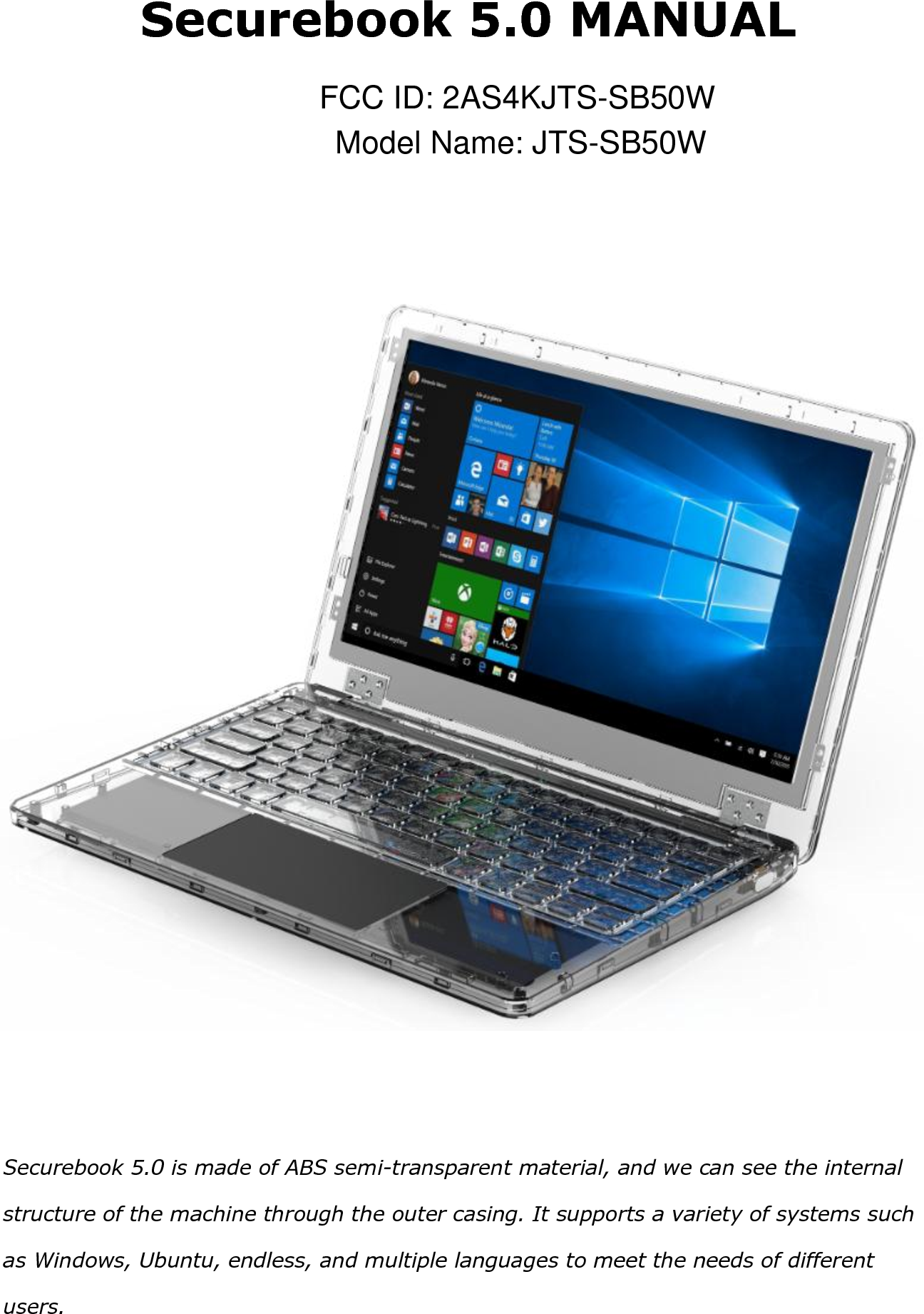 Justice Tech Solutions JTS-SB50W Securebook 5.0 User Manual