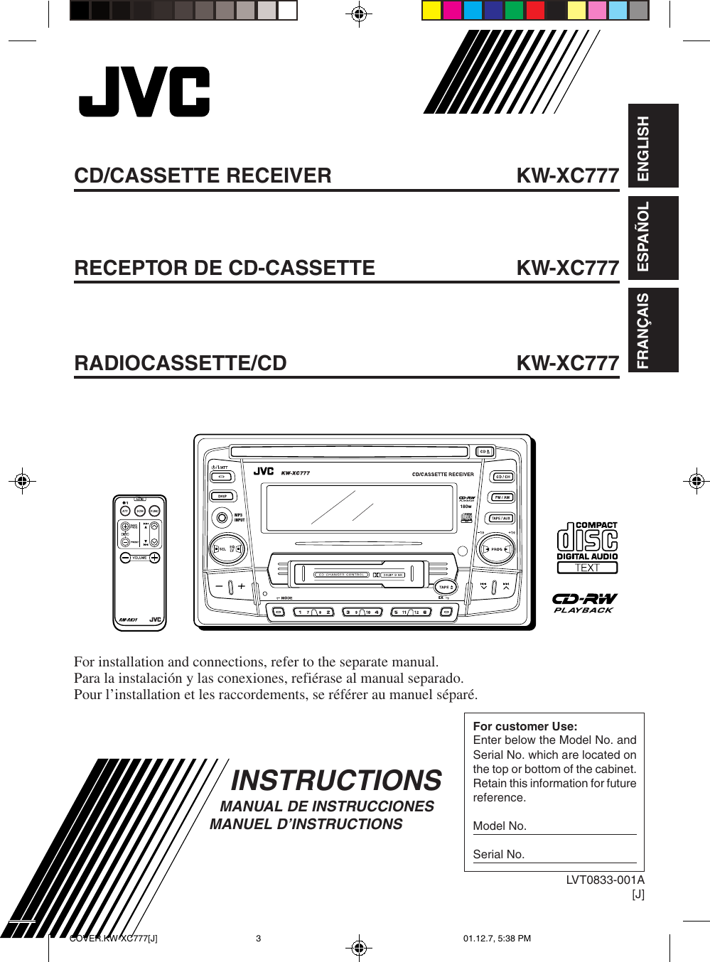 Jvc Kw Xc777 Instruction Manual EN02 07KW XC777[J]7
