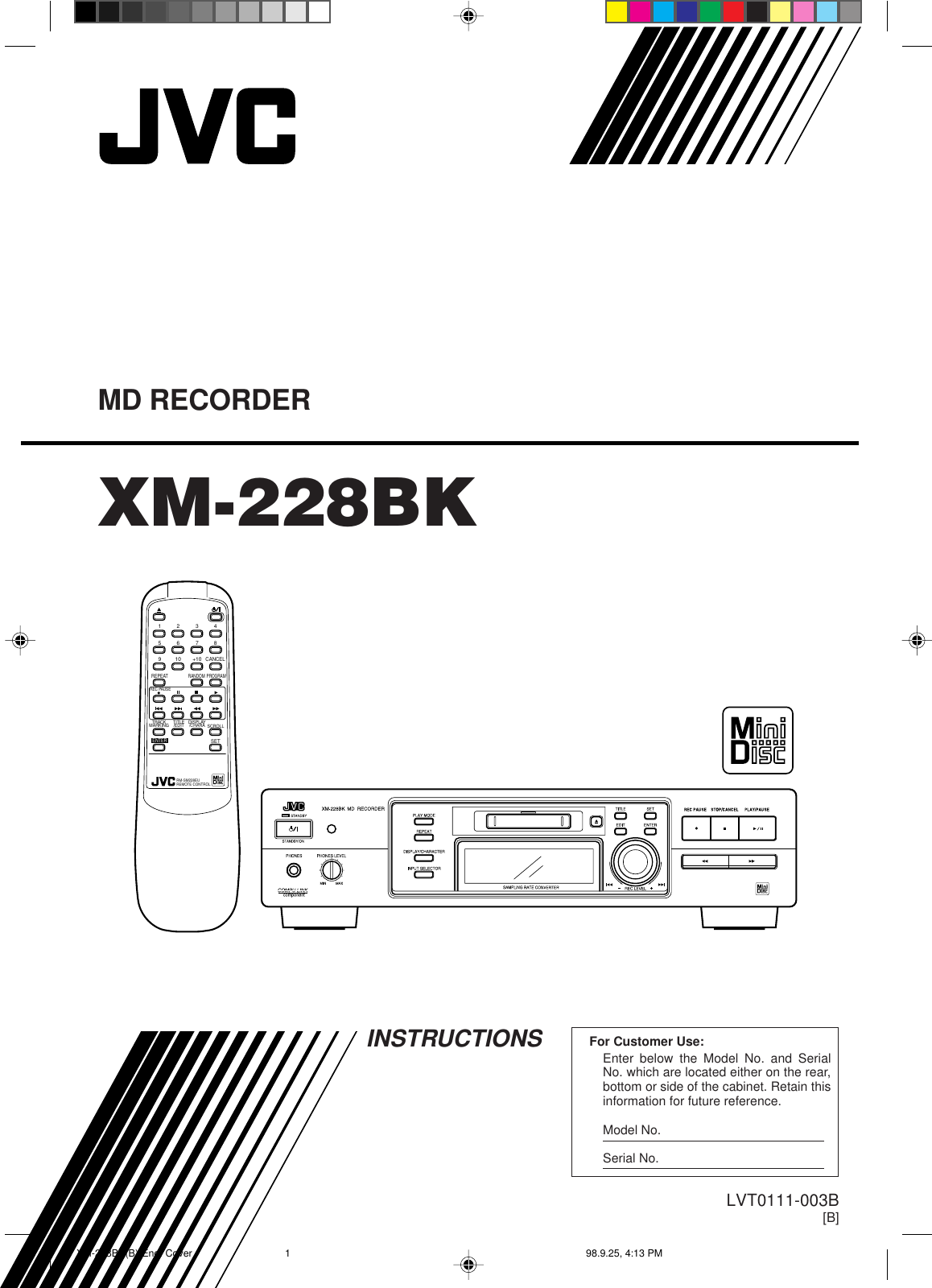 Jvc Xm 228Bk Users Manual 228BK(B) Eng. Cover