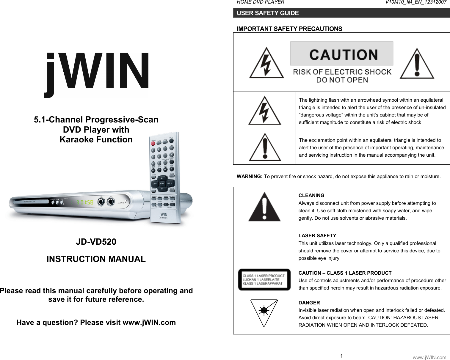 Jwin Jd Vd520 Users Manual VD520_V10M10_IM_EN_12312007