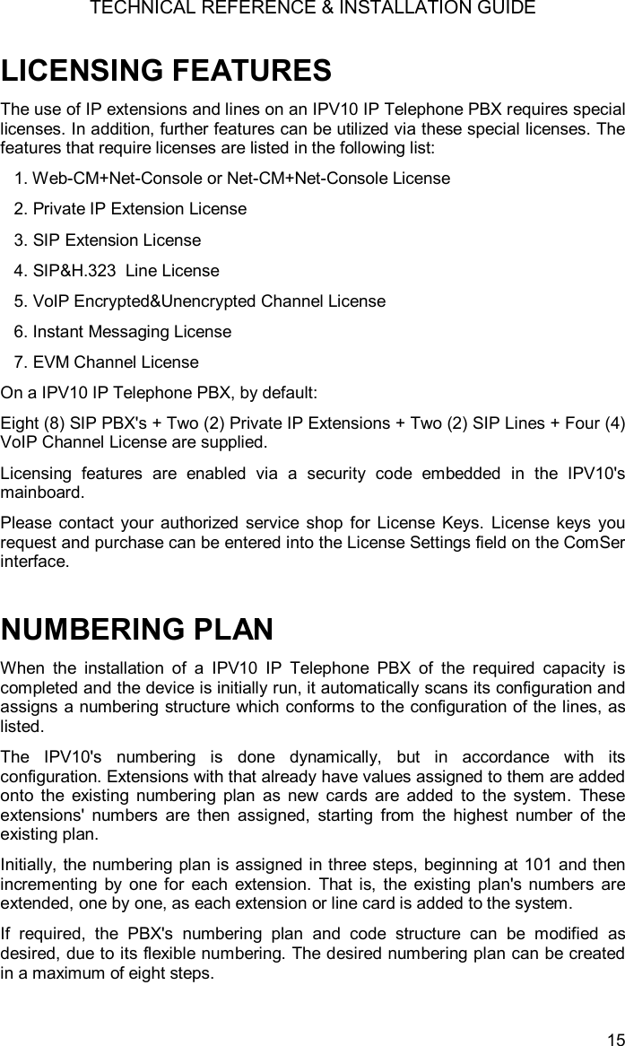 KAREL ELEKTRONIKNAYI VE TICARET A S KAREL-IPV10 IP PBX User Manual