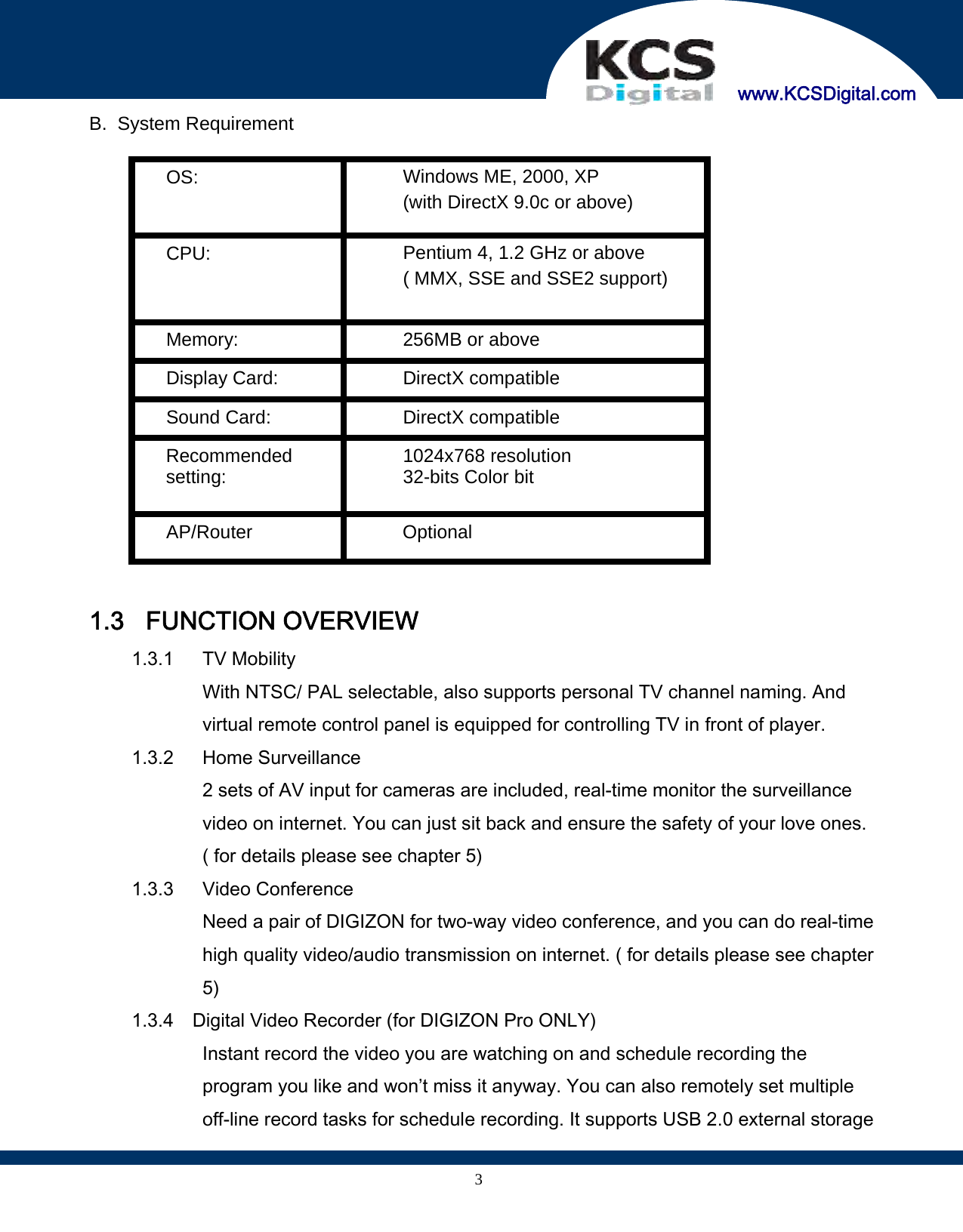 KCS DIGITAL lnc DIGIZON-PRO DIGIZON User Manual ENG
