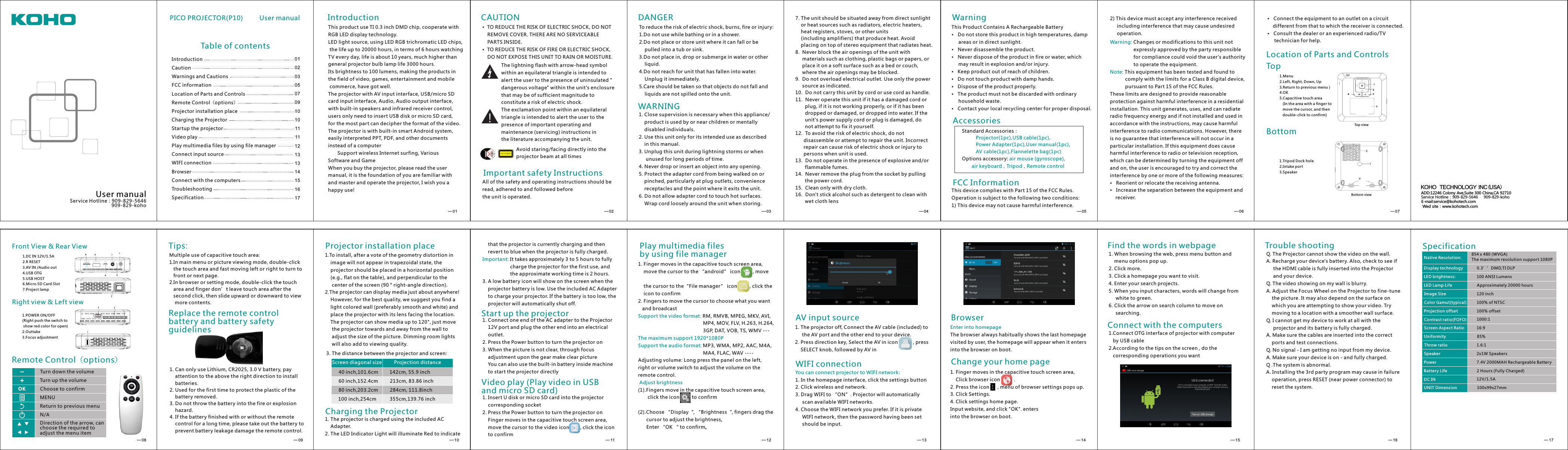 KOHO Technology KP100 pico projector User Manual 1