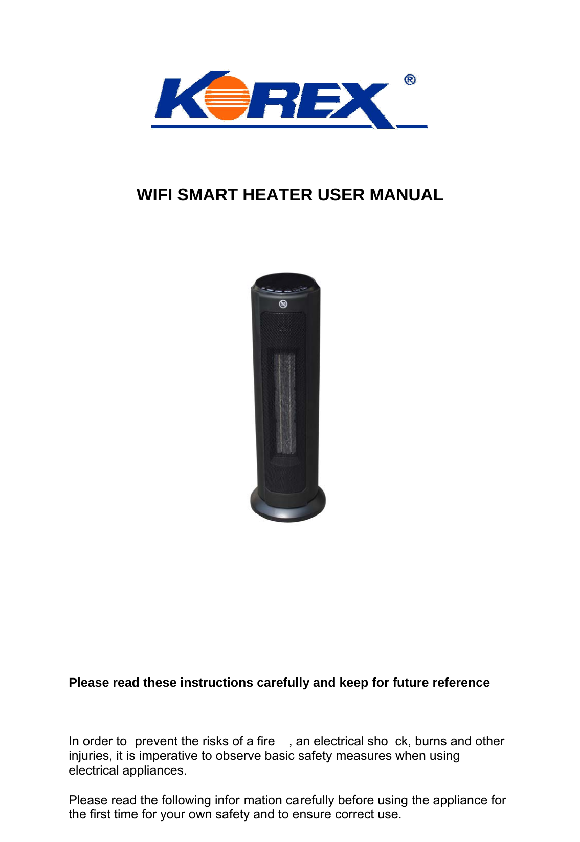 KOREX TECHNOLOGY WF269 Smart Heater User Manual