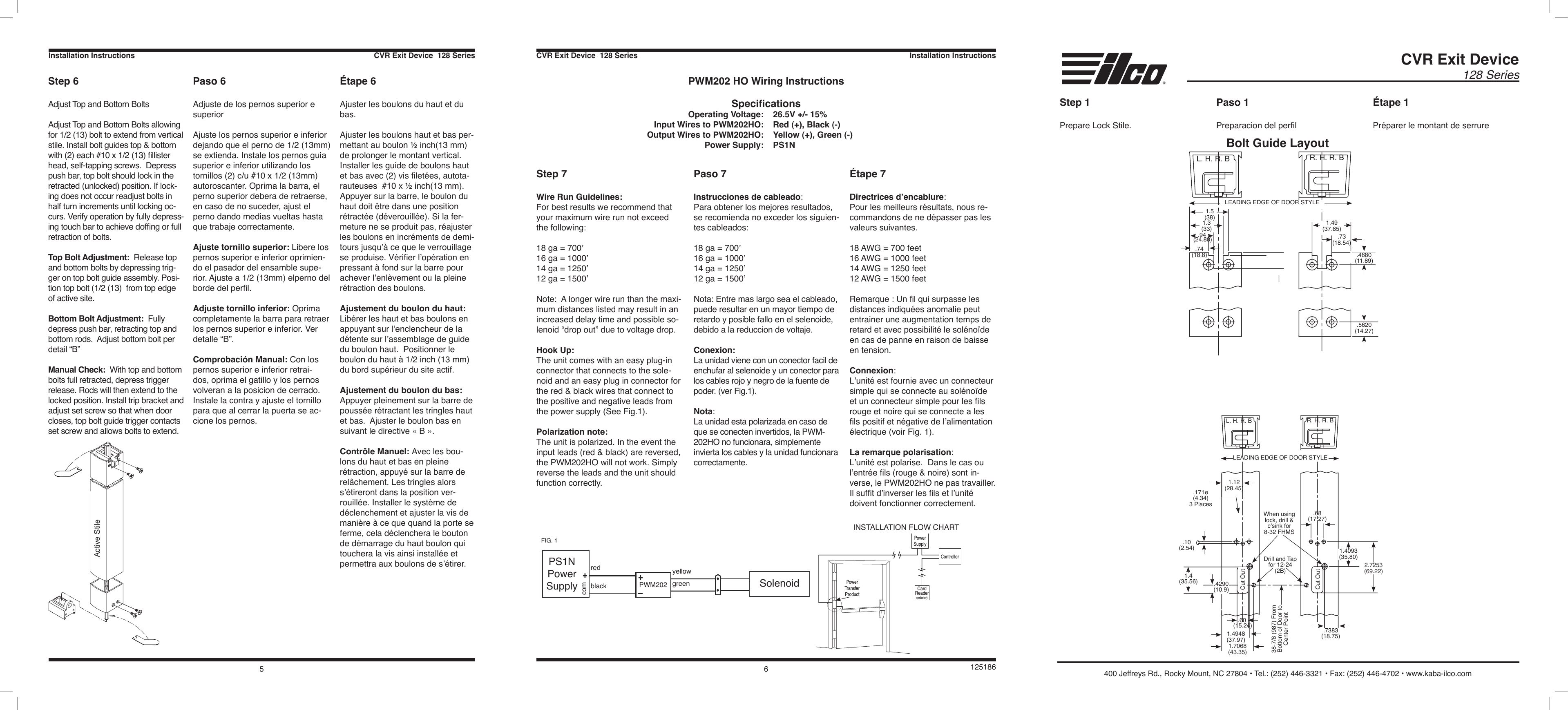 Kaba Ilco 128 Series CVE Exit Device Installation Instructions