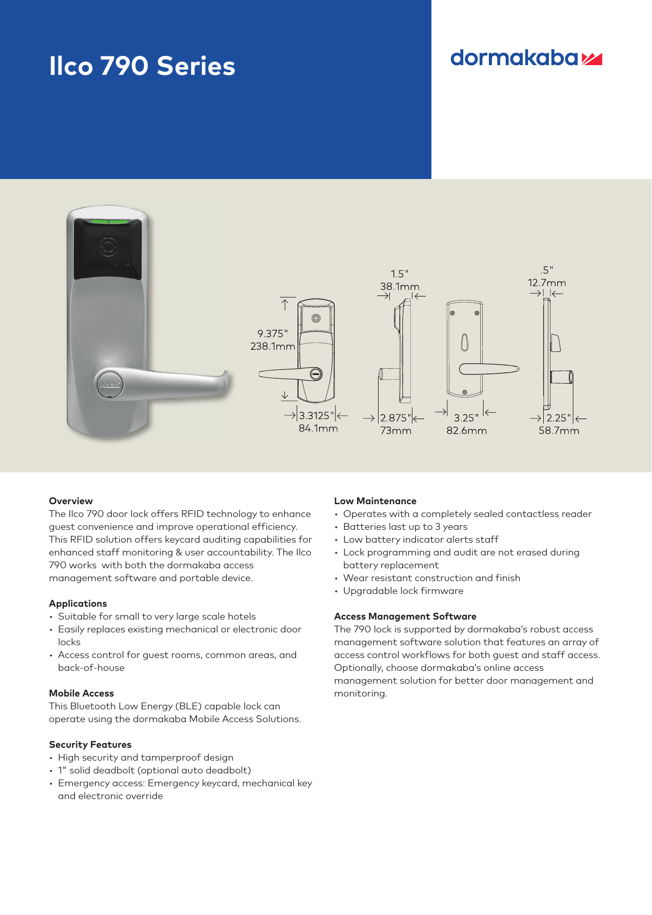 Kaba M3566_790 Series_A4_02 17 ILCO 790 Fact Sheet A4 [M3566] m3566