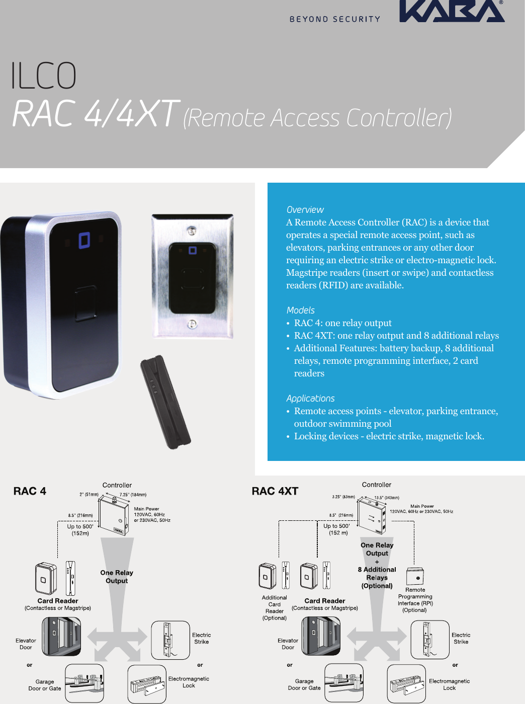 Kaba ILCO RAC 4 / 4XT Fact Sheet [M3570] m3570