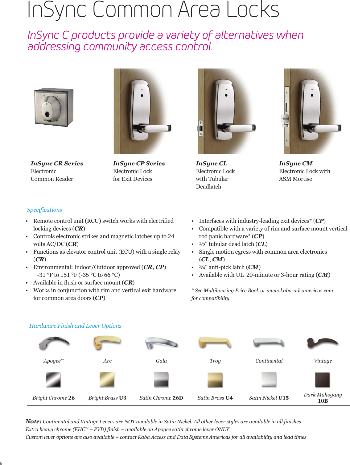 Kaba In Sync Brochure (PDF) insync kaa1245