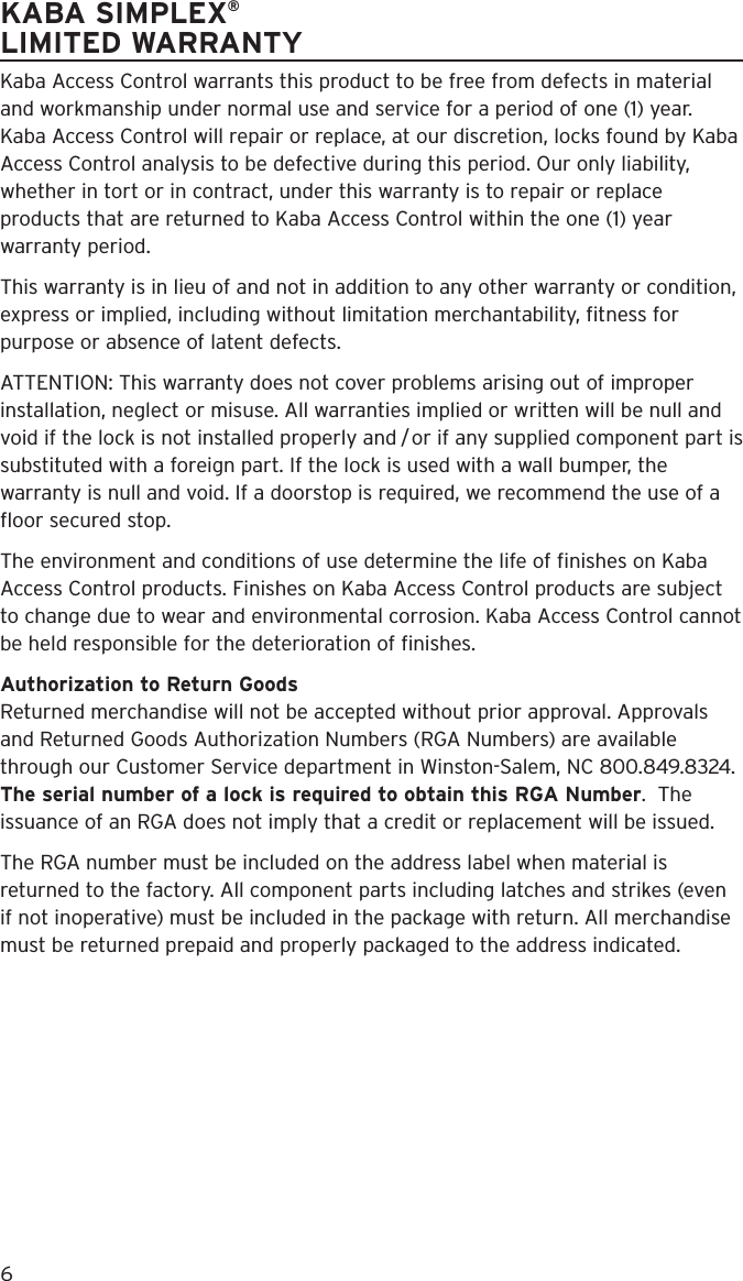 Kaba Installation Instructions Simplex 3000 Drive Assembly PKG2582