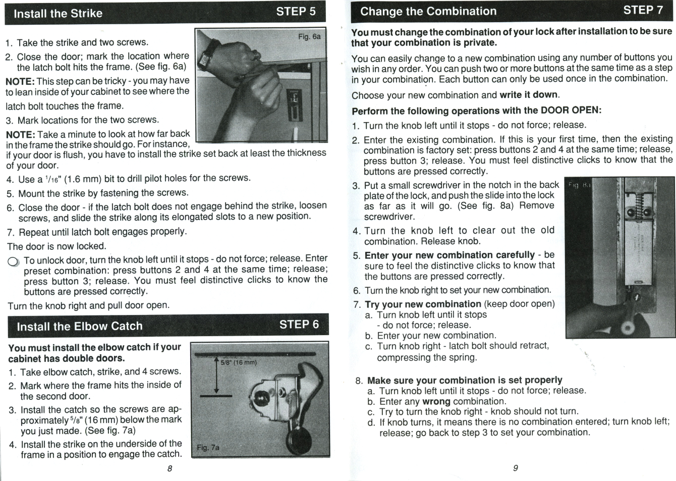 Kaba Simplex 9600 Spring Latch Installation Instructions D8 PKG1601