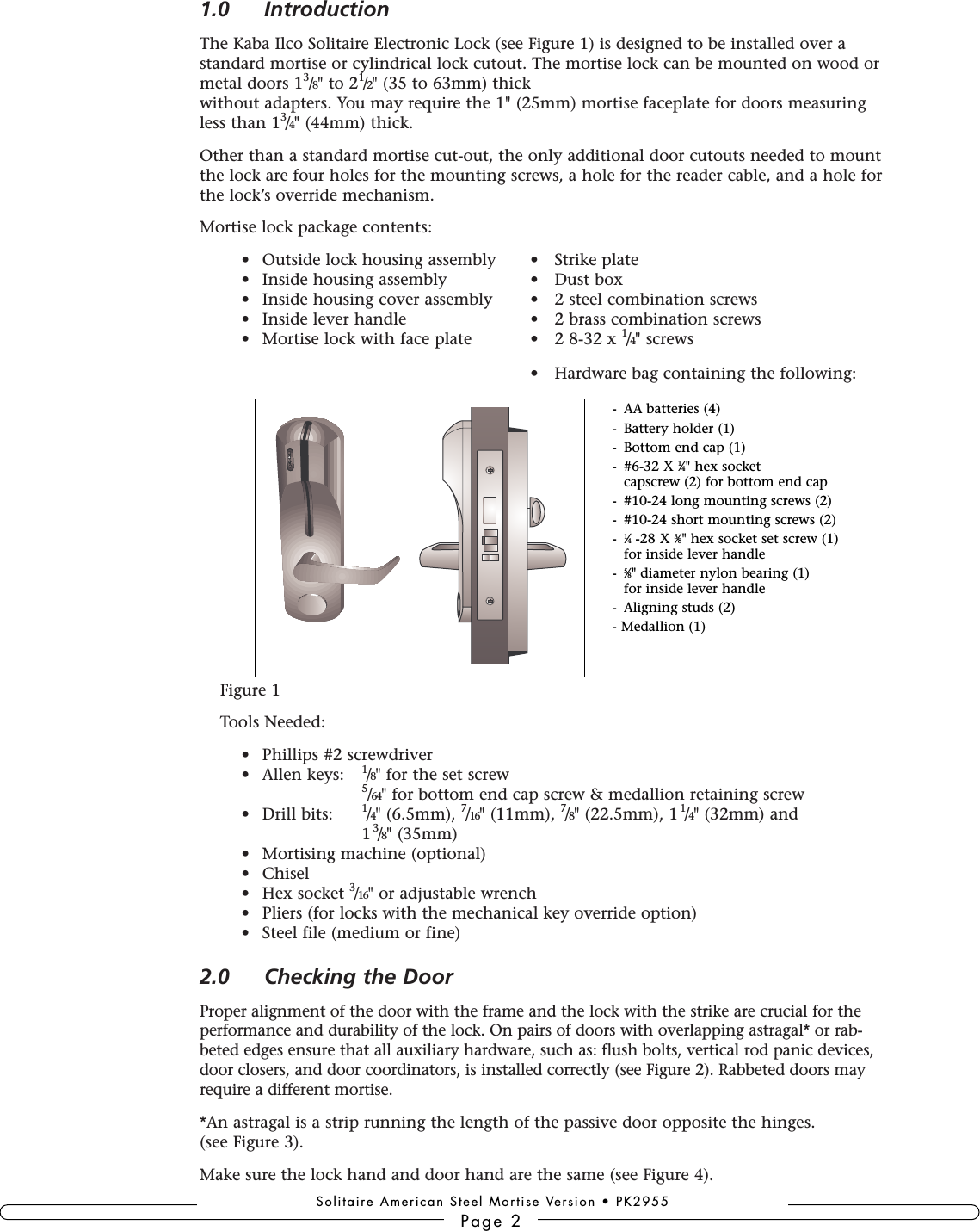Kaba PK2955/01/03 Sol Mortise IMP Solitaire 850L 850 950 Installation ...