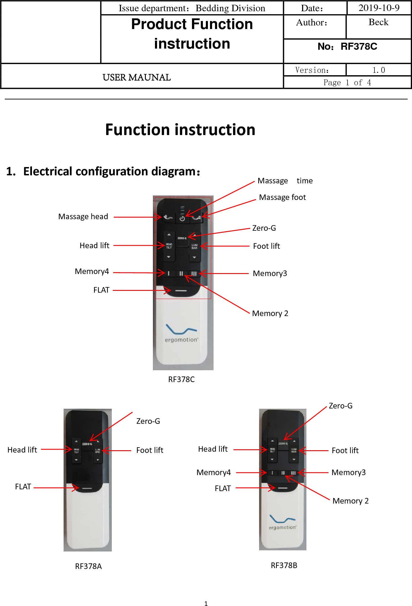 Keeson Technology RF378AC REMOTE CONTROL User Manual