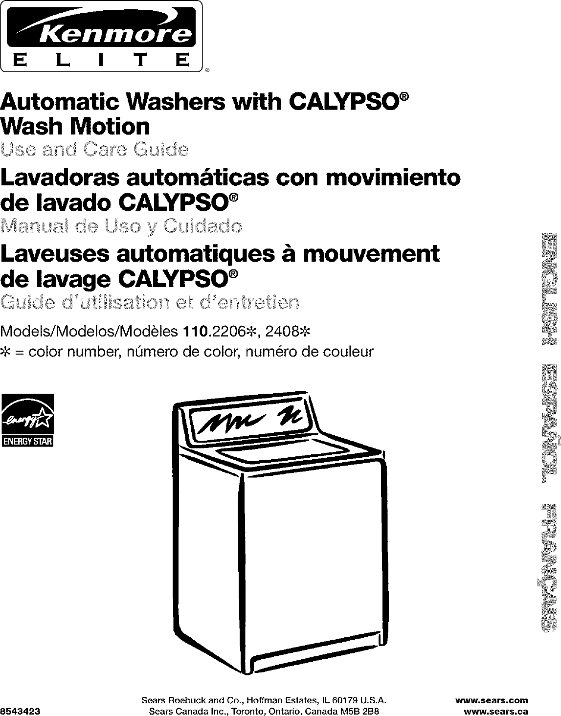 Kenmore Elite 11022062102 User Manual WASHER Manuals And Guides L0407366