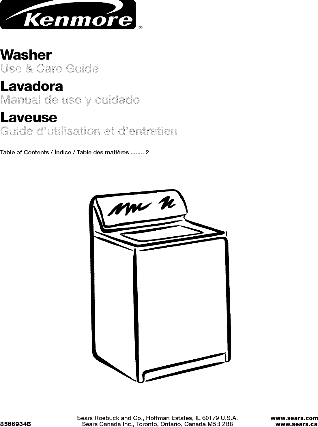 Kenmore 11027751700 User Manual RESIDENTIAL WASHER Manuals And Guides ...