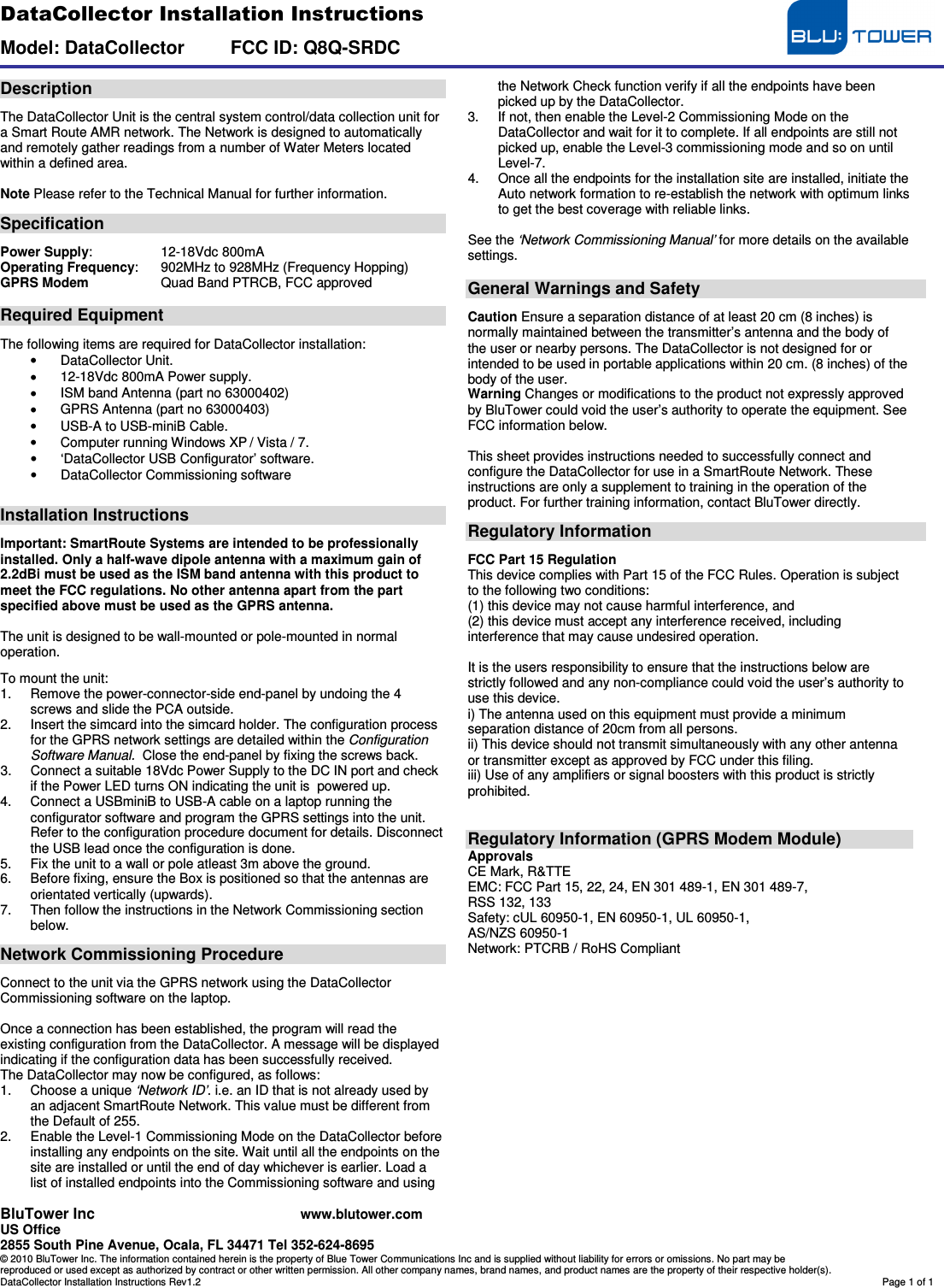 Kenure Developments SRDC Smart Route DataCollector User Manual DC ...