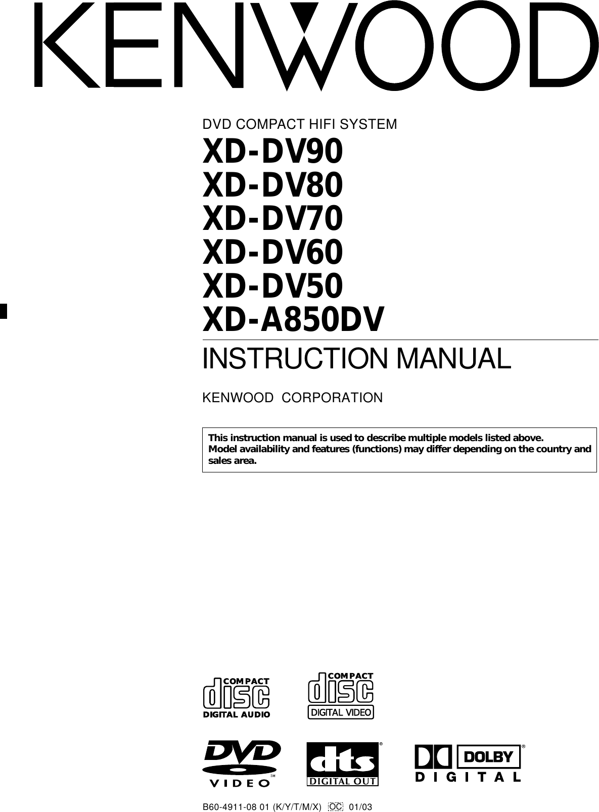 Kenwood Rxd Dv70 Owner S Manual
