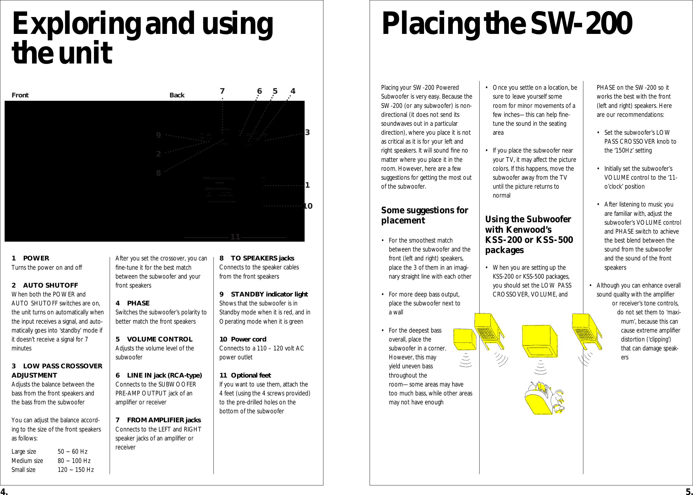 Kenwood Sw 200 Owner S Manual
