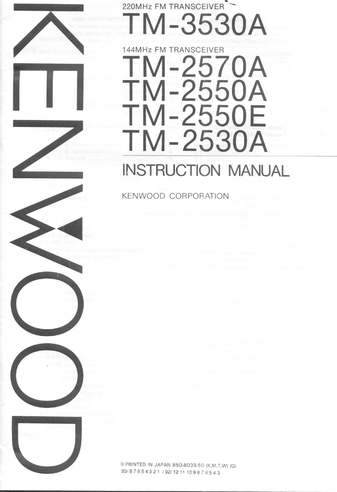 Kenwood Tm 3530A Owner S Manual