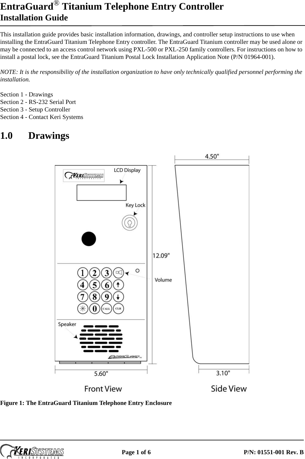 Keri Systems EntraGuard_Titanium_Installation_Guide Entra Guard ...