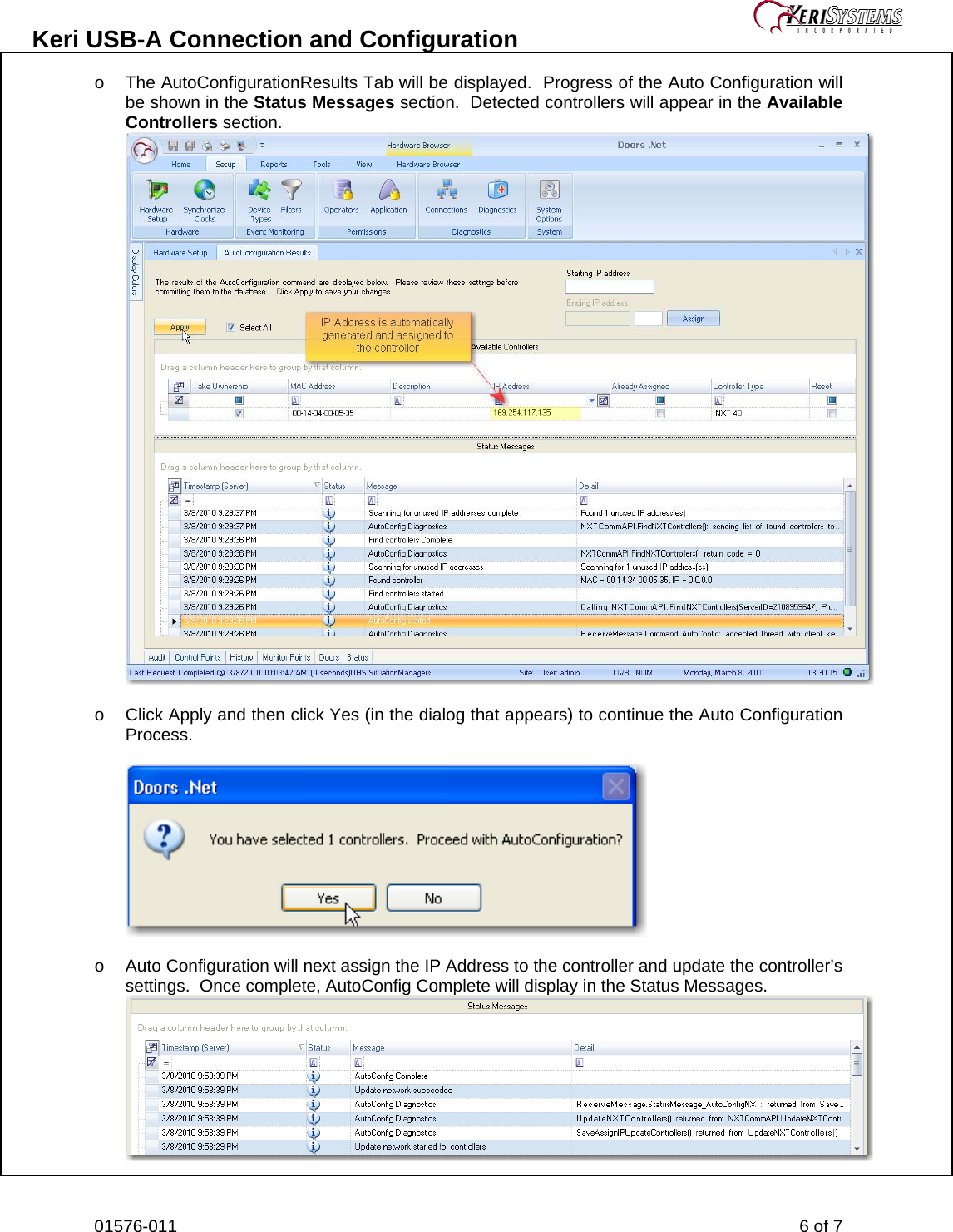 Keri Systems Keri_USB A_Connection and Configuration USB A Connection